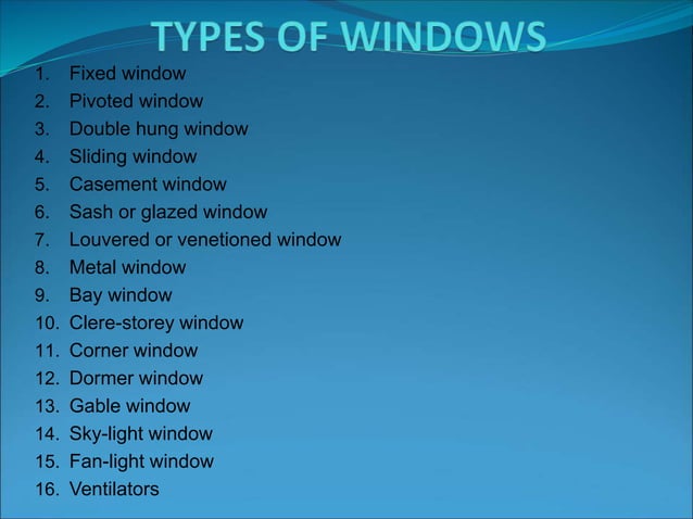 TYPES OF WINDOWS.ppt