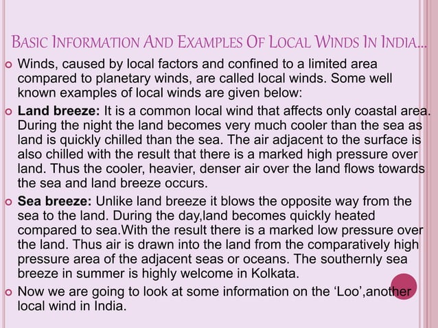 Types of winds in india | PPTX