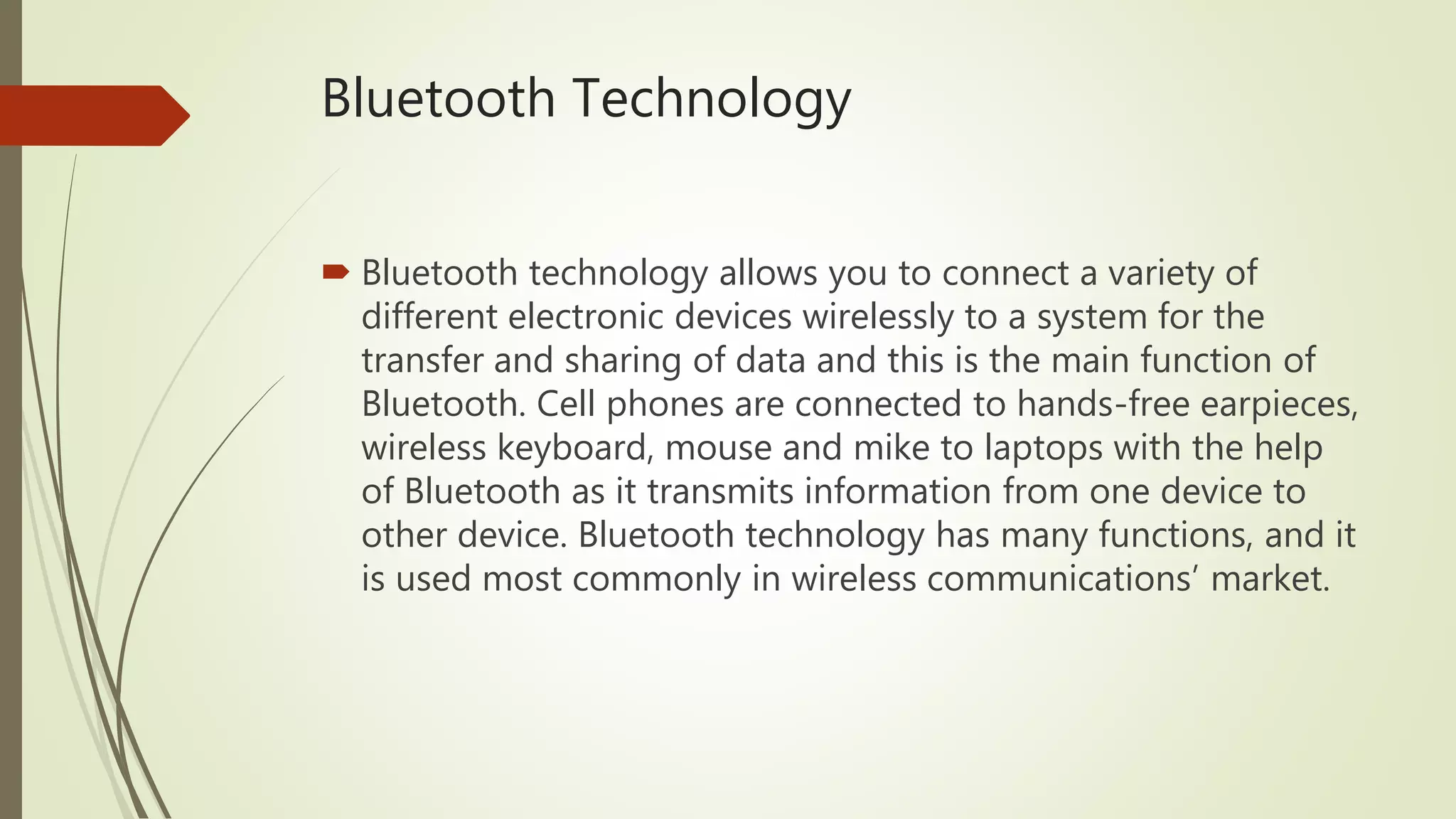 Types of wireless communication technologies | PPTX