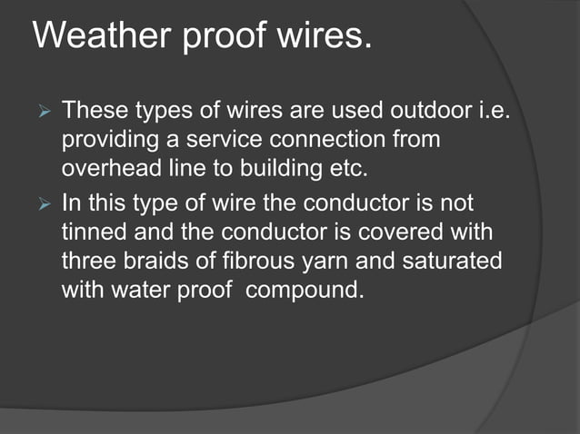 Types of wires and cables | PPTX | Chemistry | Science