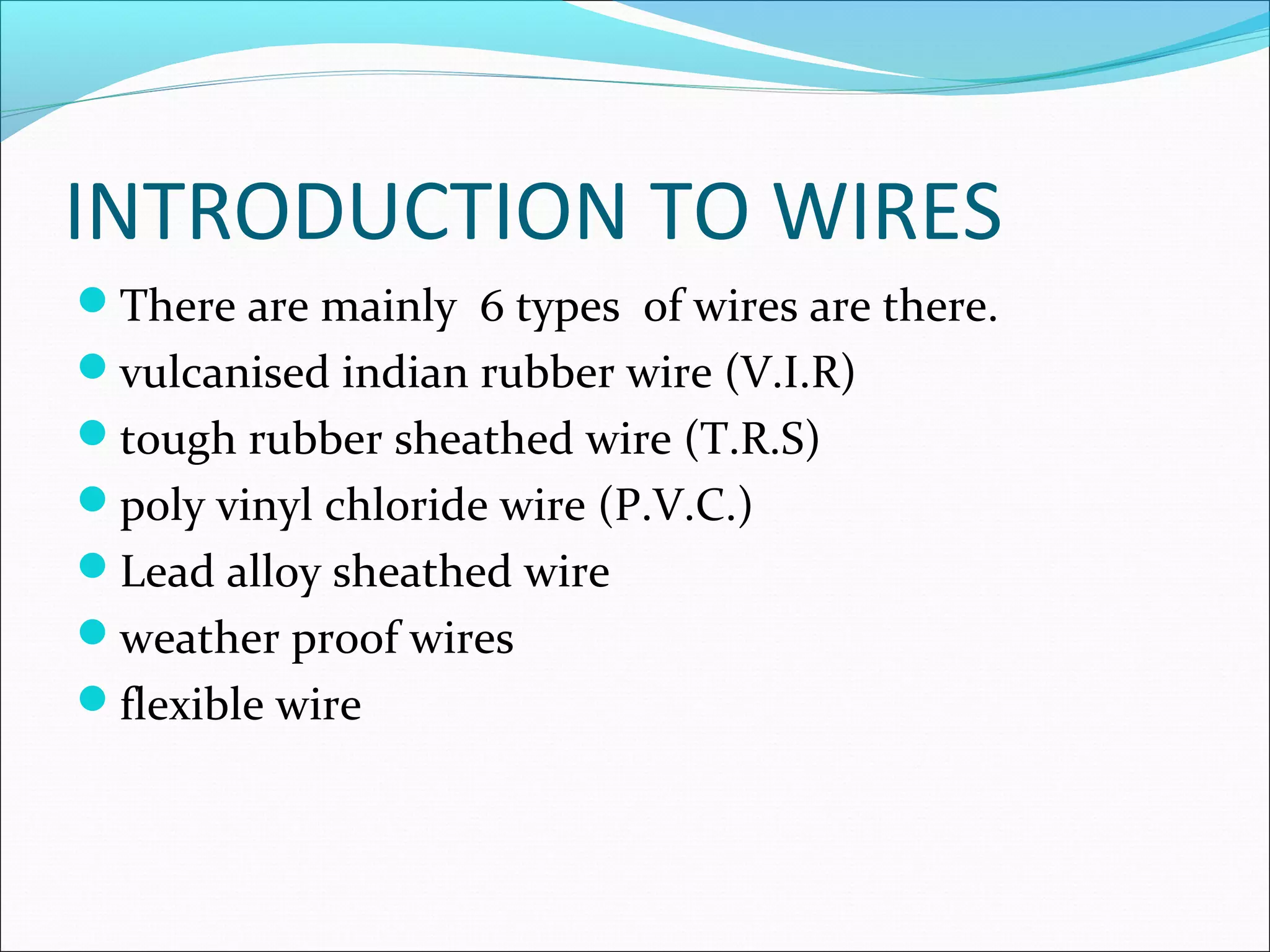 Types of wires and cables | PPT
