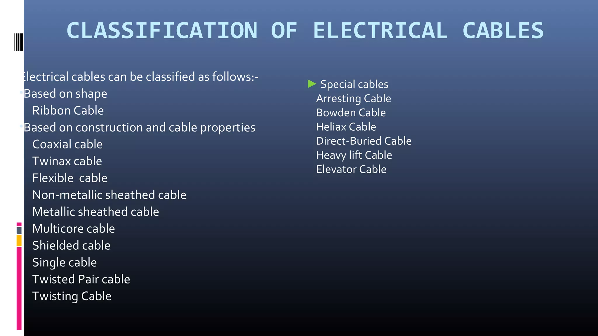 Types of wires_and_cables_ic | PPT