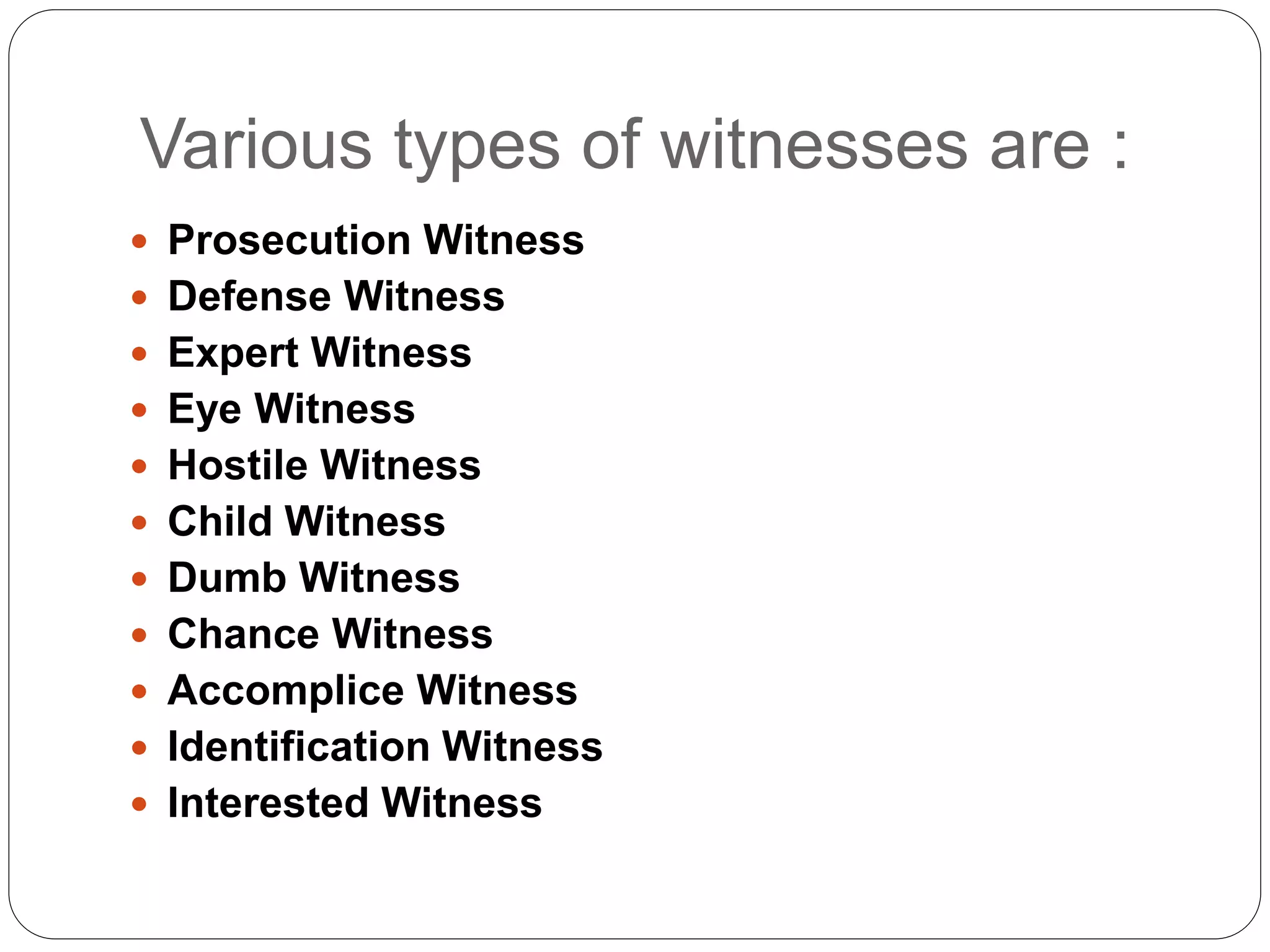 Types of witnesses | PPTX