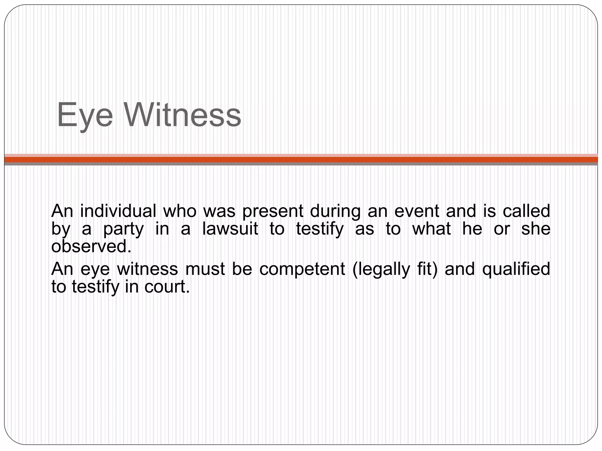 Types of witnesses | PPTX