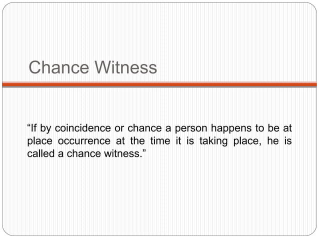 Types of witnesses | PPTX | Law