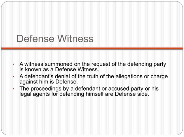 Types of witnesses | PPTX | Law