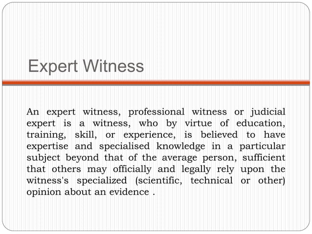 Types of witnesses | PPTX | Law