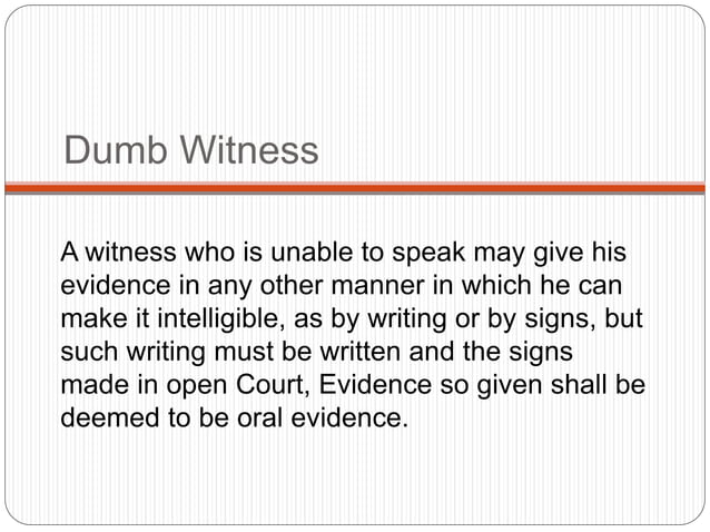 Types of witnesses | PPTX | Law