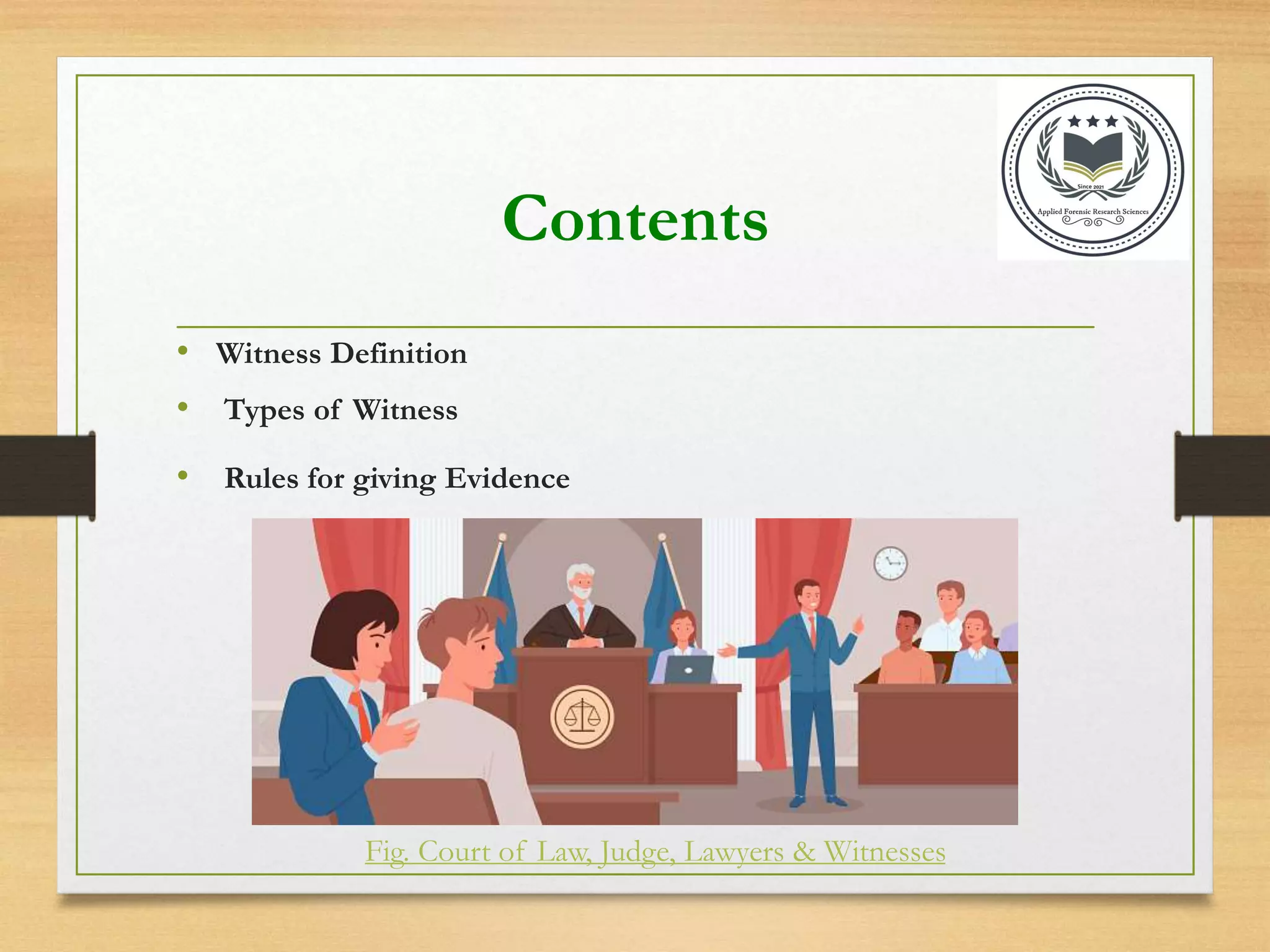 Types of Witnesses & Rules for giving evidences.pptx