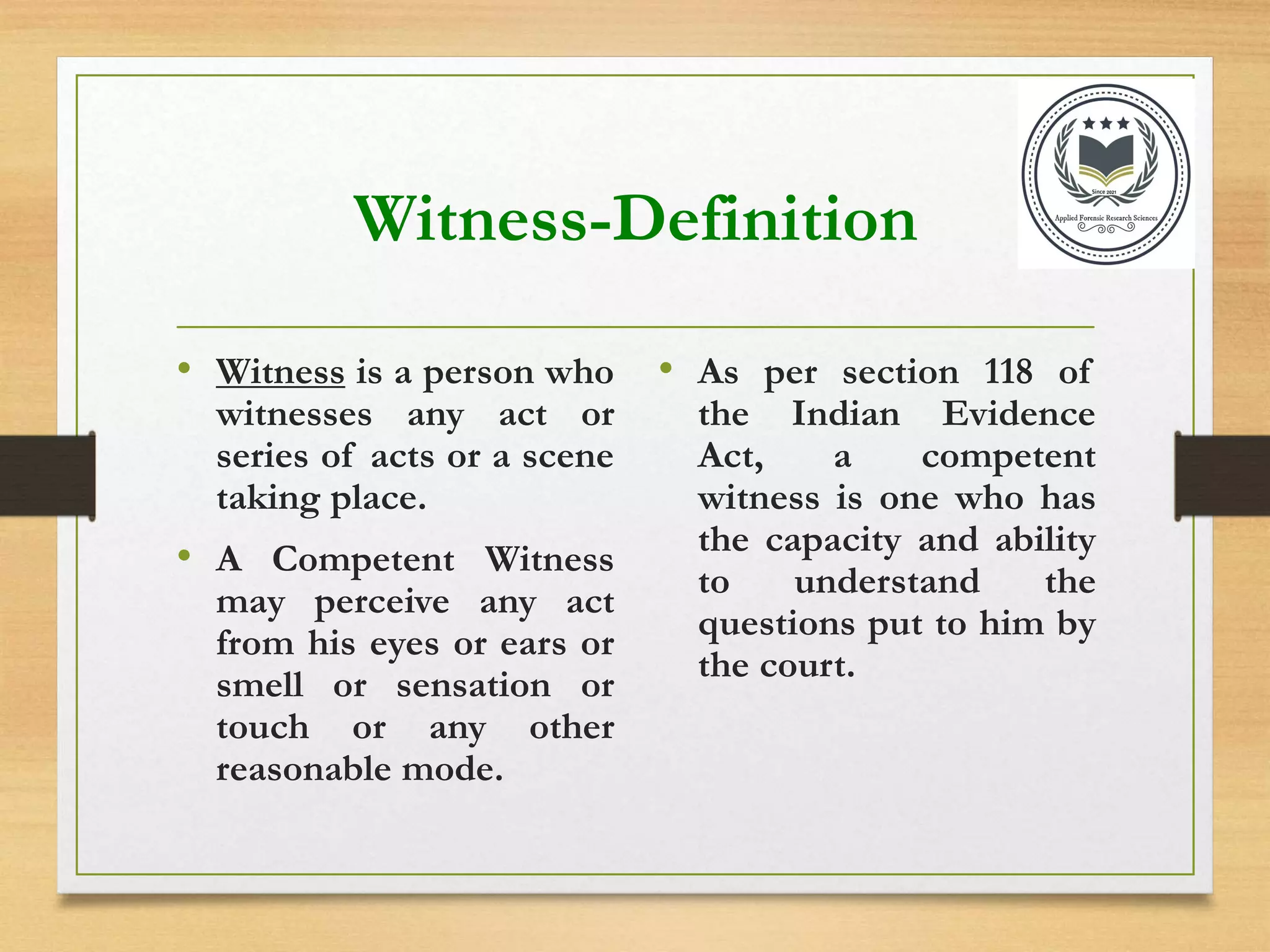 Types of Witnesses & Rules for giving evidences.pptx