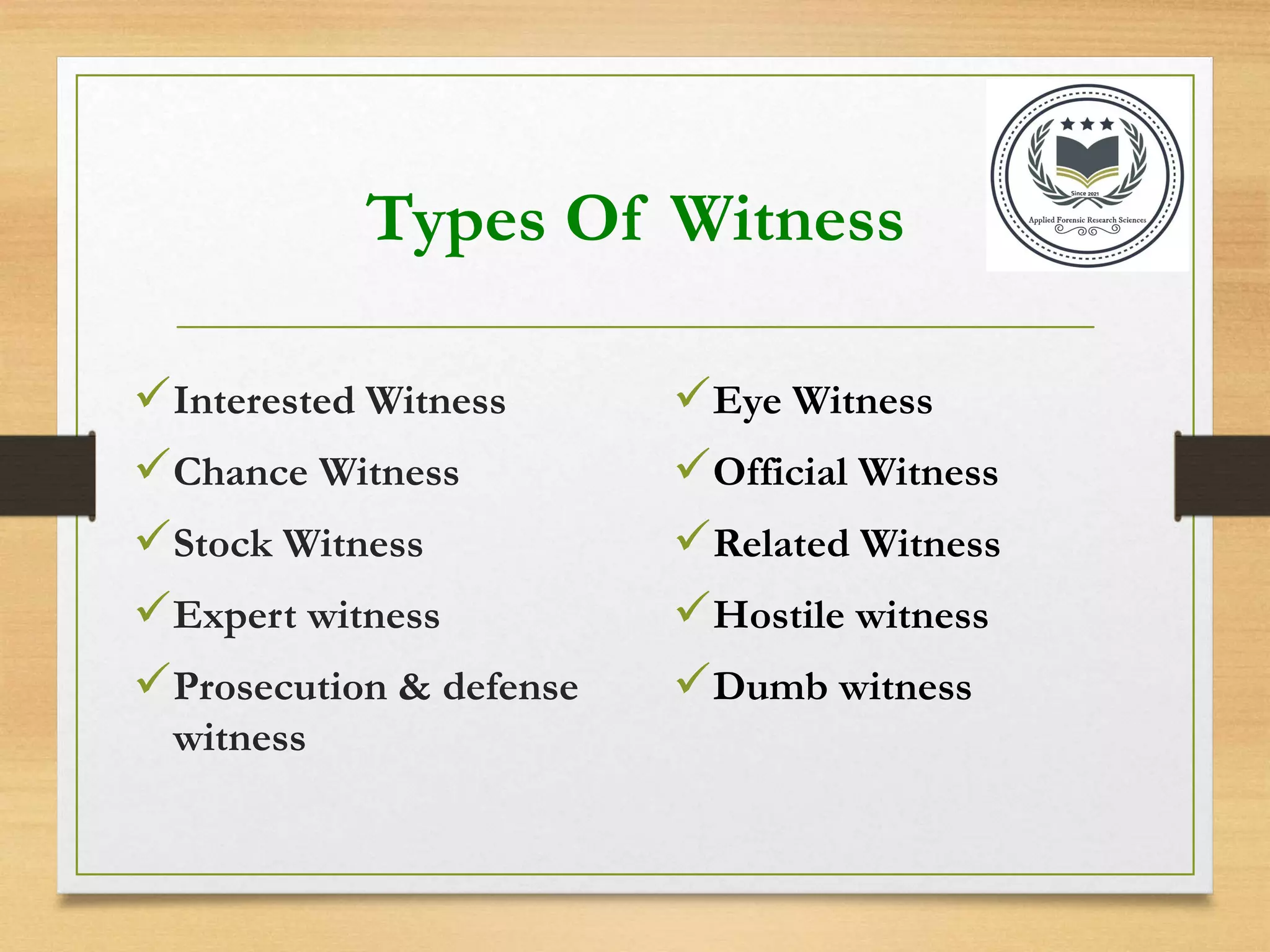 Types of Witnesses & Rules for giving evidences.pptx