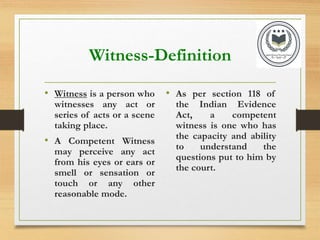 Types of Witnesses & Rules for giving evidences.pptx