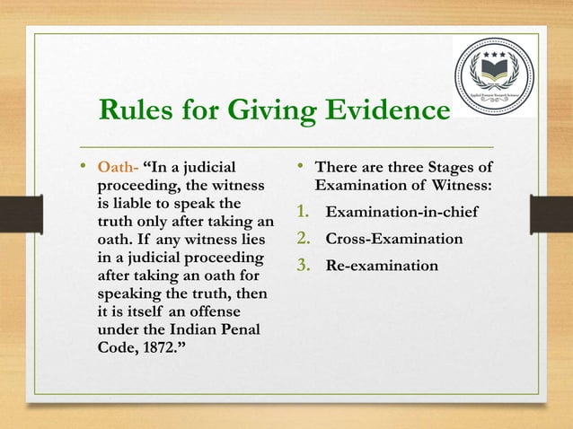 Types of Witnesses & Rules for giving evidences.pptx | Law