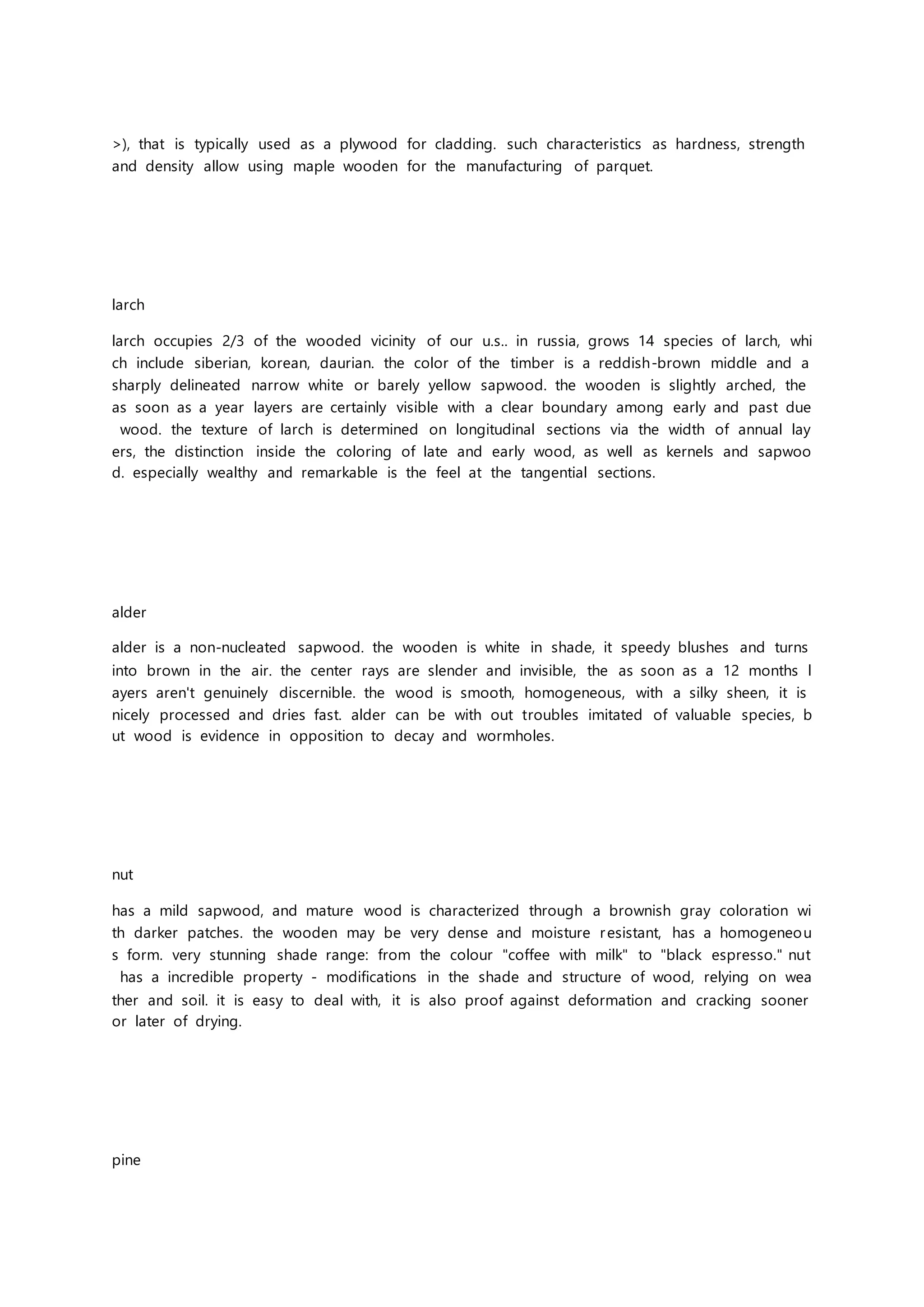 Types of wood with examples | DOCX