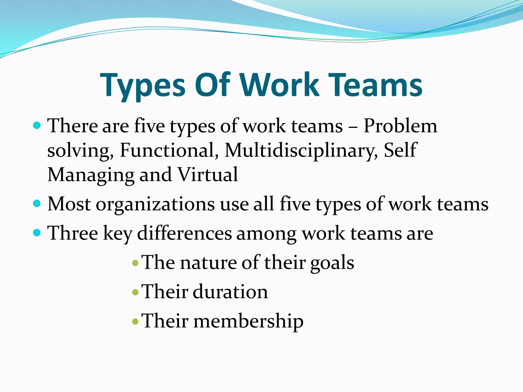 Types of work teams | PPTX