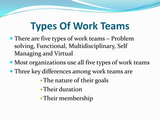 Types of work teams | PPTX