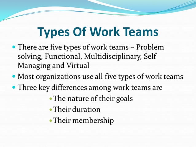Types of work teams | PPTX