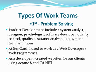 Types of work teams | PPTX