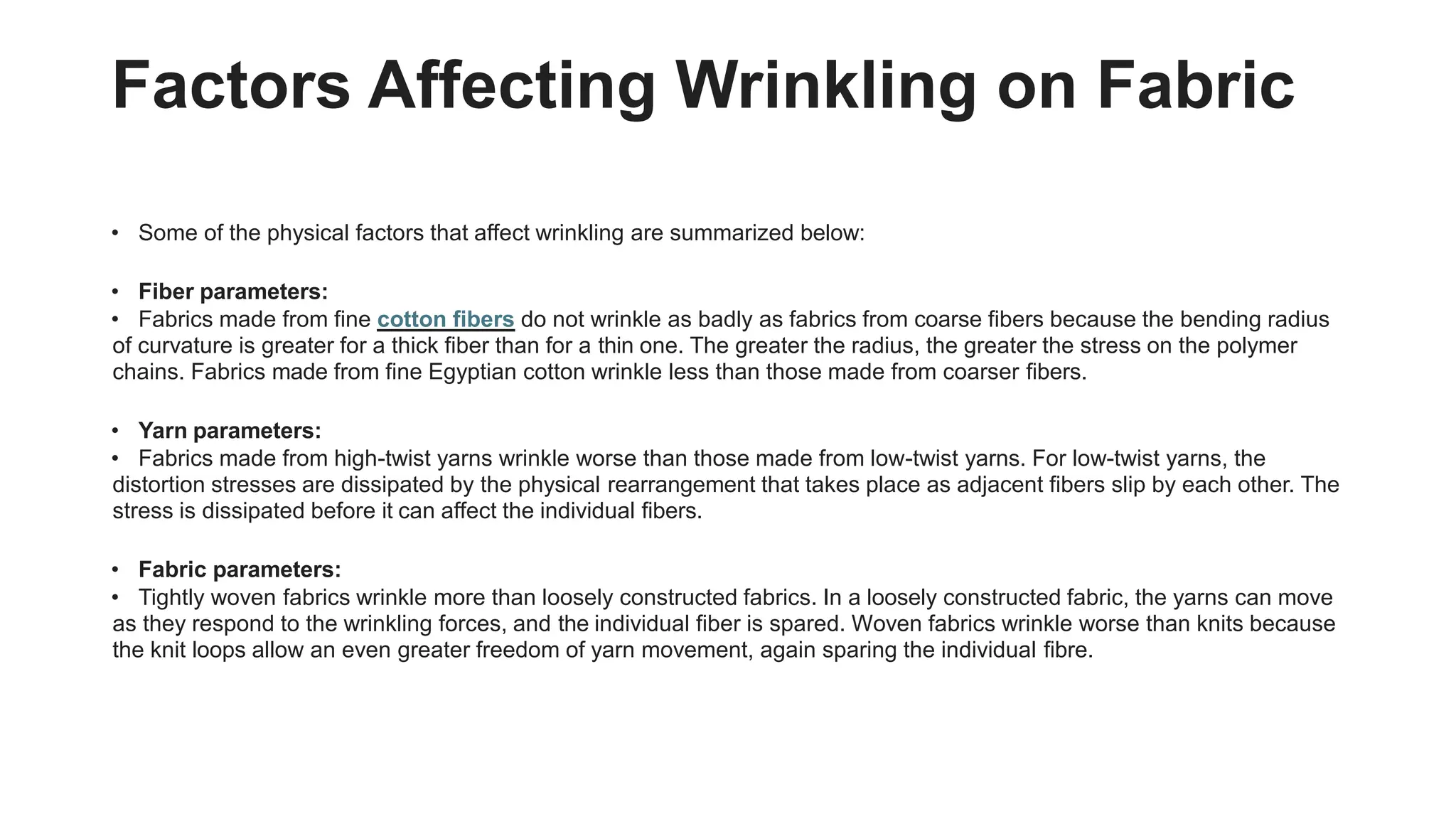 Types of Wrinkle Process in Fabric Factors Affecting Wrinkling on ...