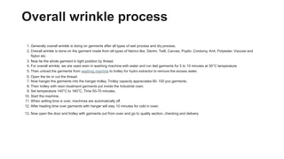 Types of Wrinkle Process in Fabric Factors Affecting Wrinkling on ...