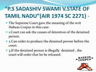 Types of writ and difference between public interest litigation and private inte | PPTX ...