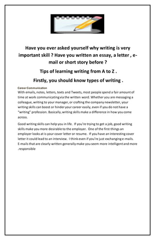 Types of writing | DOCX