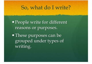 Types Of Writing | PDF