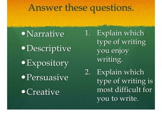 Types Of Writing | PDF