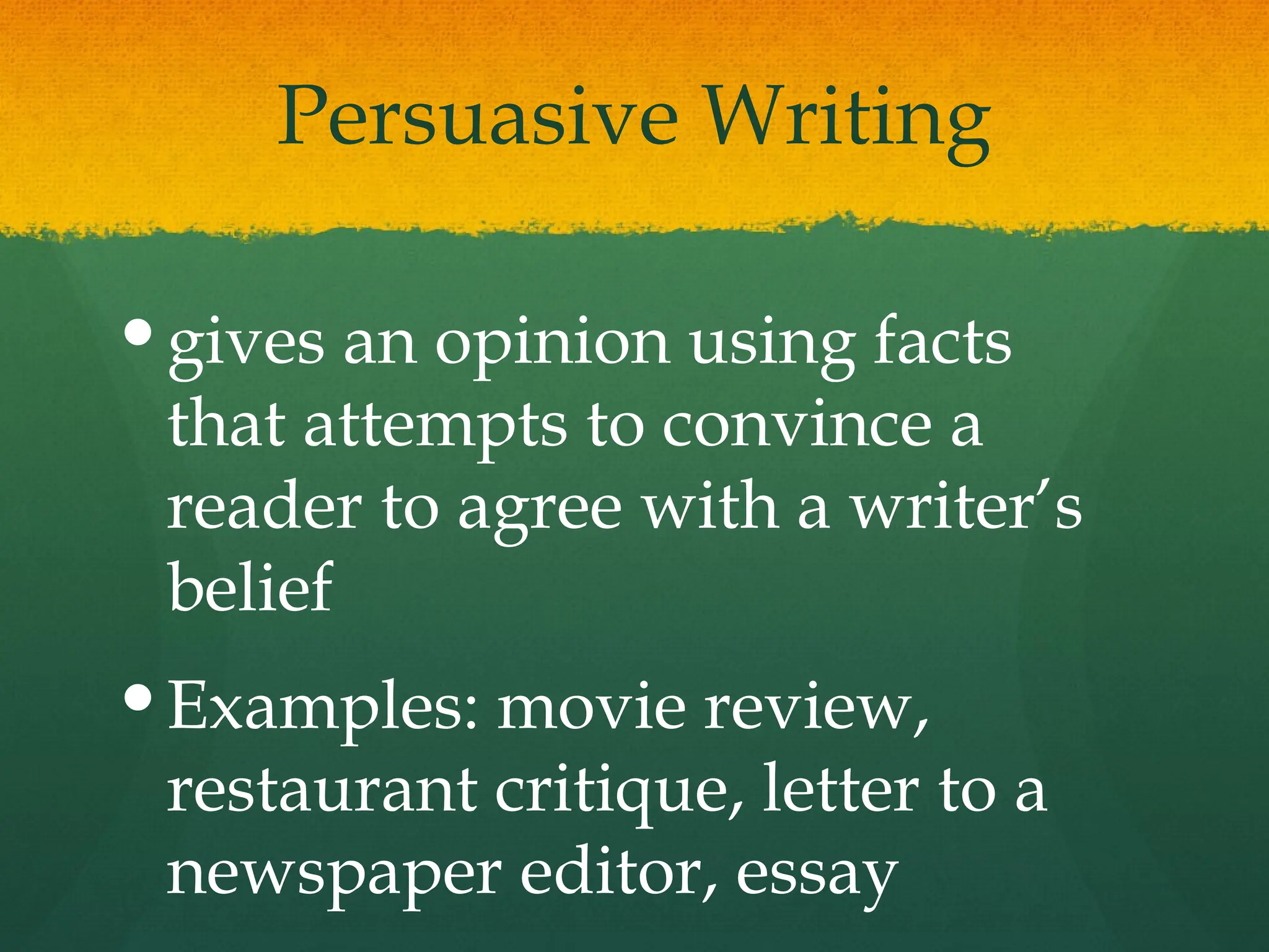 TypesofWriting. Different types of writing (narrative, descriptive ...