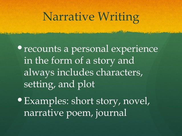 TypesofWriting. Different types of writing (narrative, descriptive ...