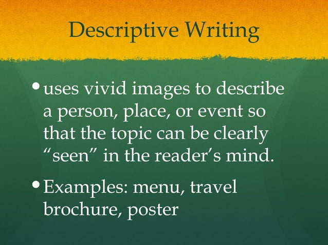 TypesofWriting. Different types of writing (narrative, descriptive ...