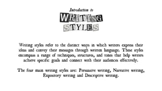 Types of Writing Styles Presentation in Black and White Scrapbook Cut ...