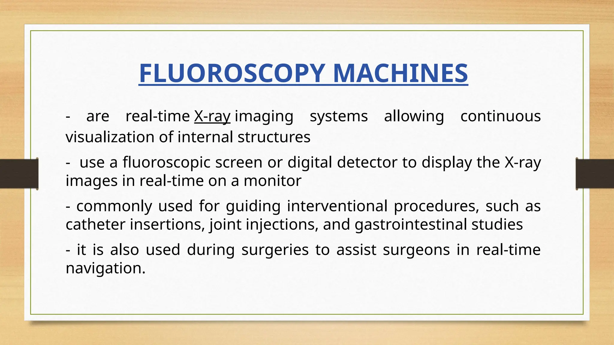 lesson about the different types of xray machines | PPTX