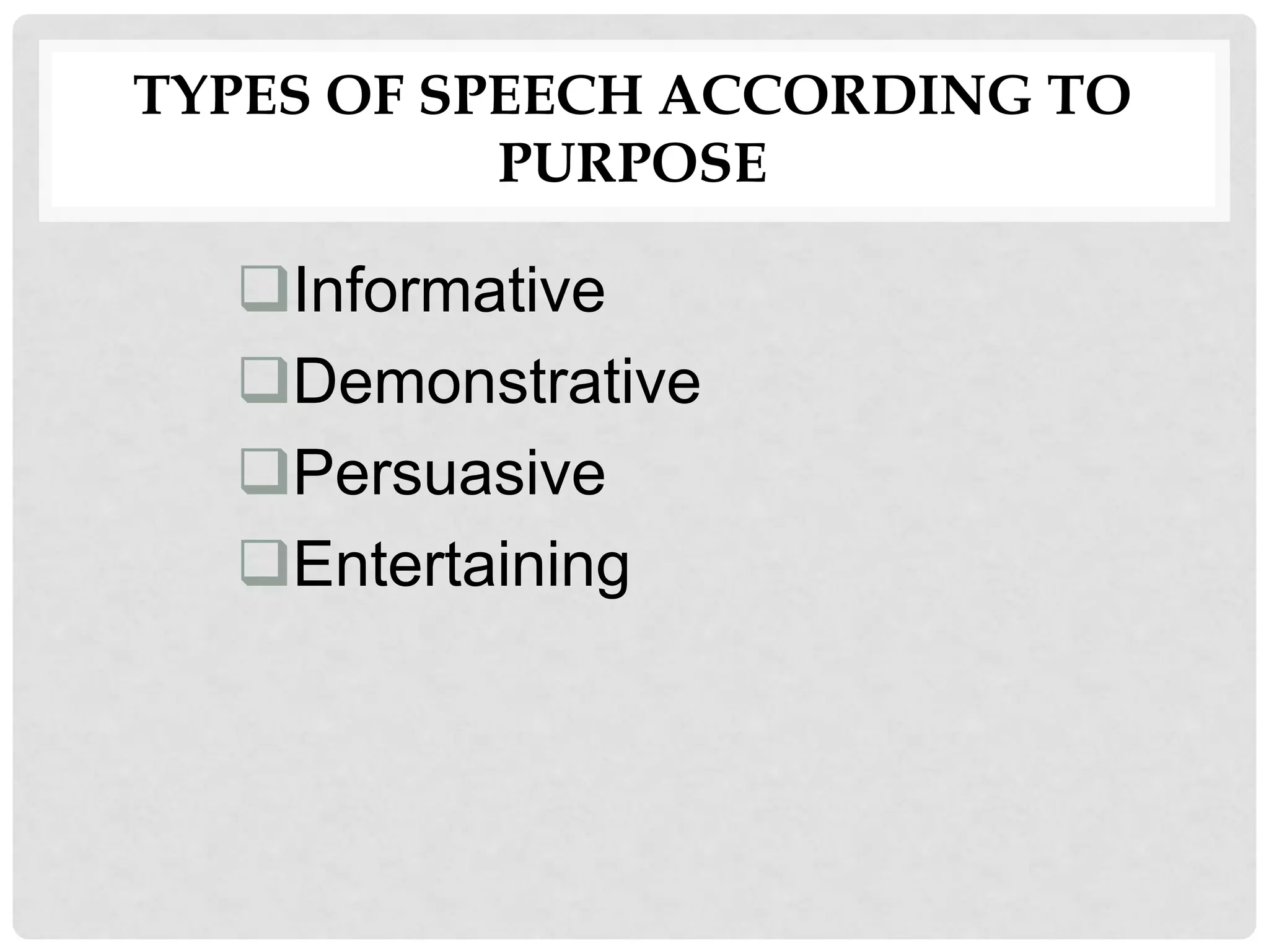 Types os Speeches | PPT