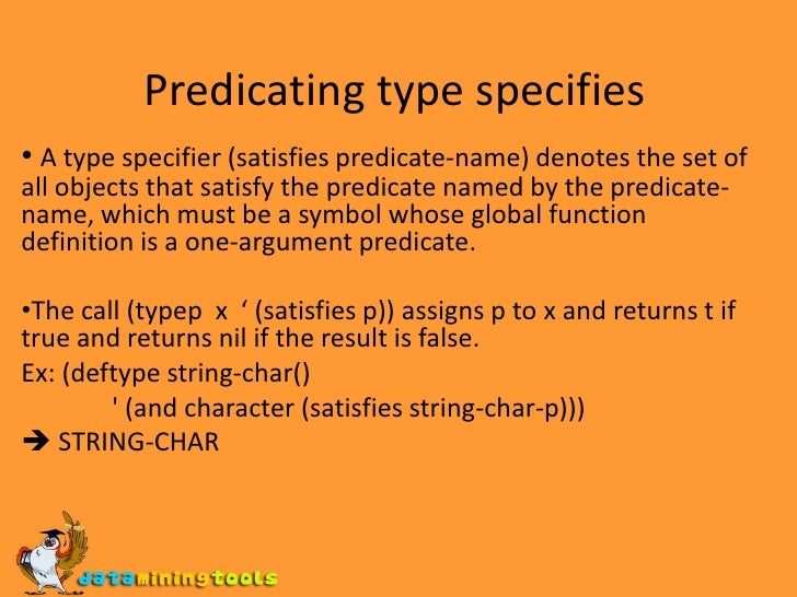 Lisp Type Specifiers In Lisp