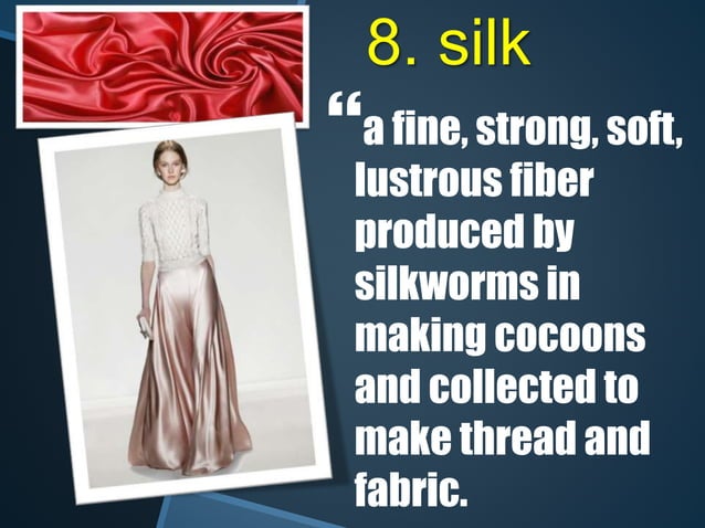 Types and Properties of Fabric | PPTX | Women\'s Outerwear | Women\'s ...