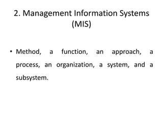 Types, purposes and applications of information systems | PPTX