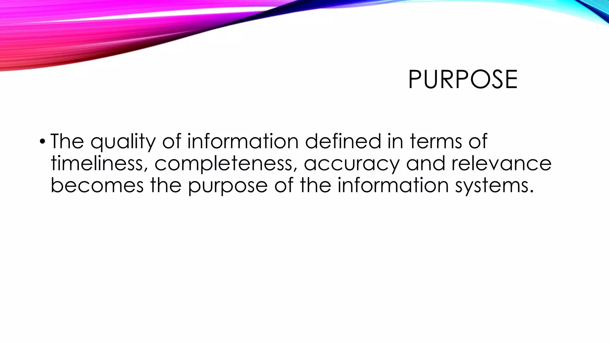 Types, purposes, applications of information system | PPTX