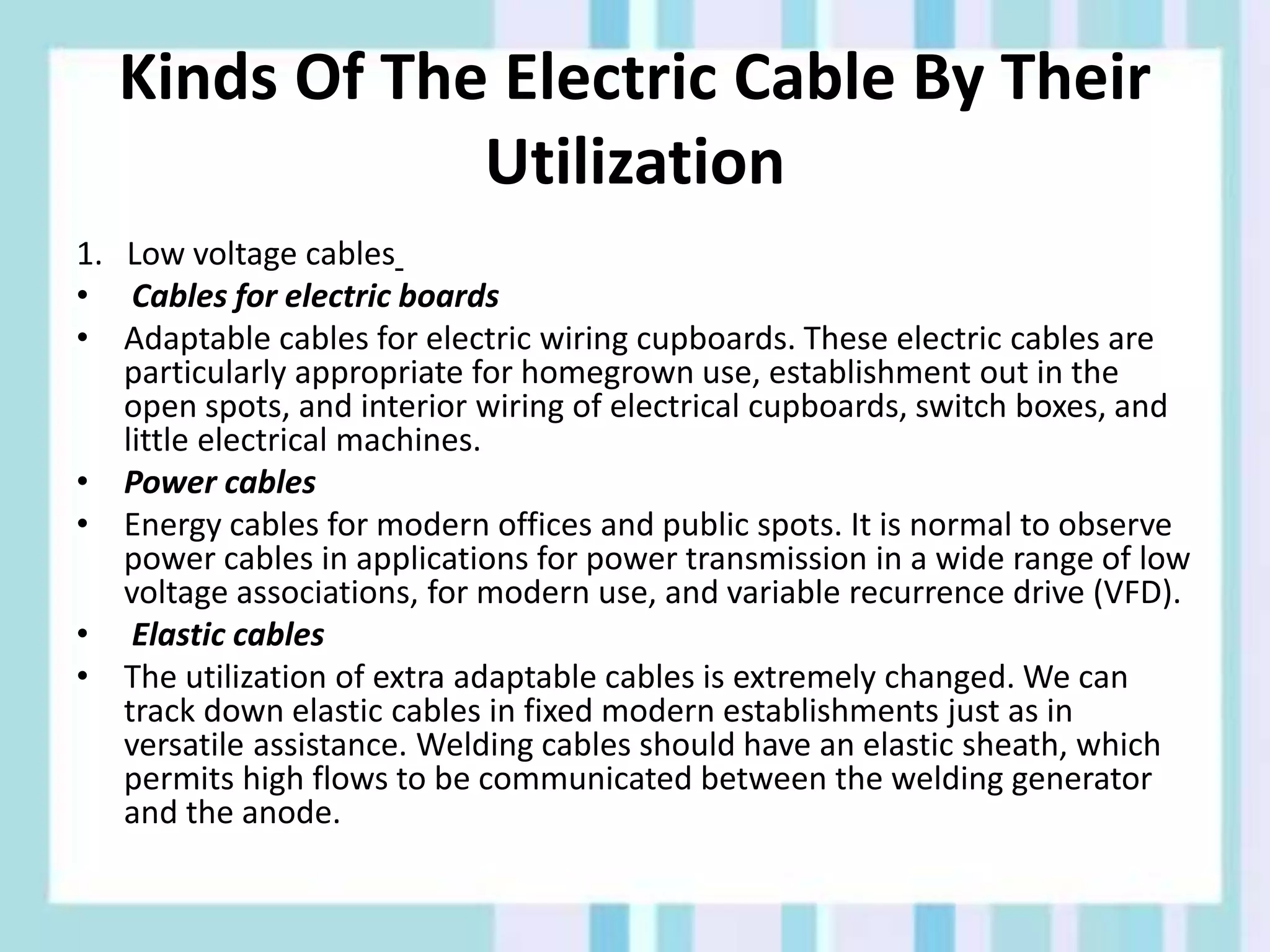 Kinds of security for electric cables | PPT