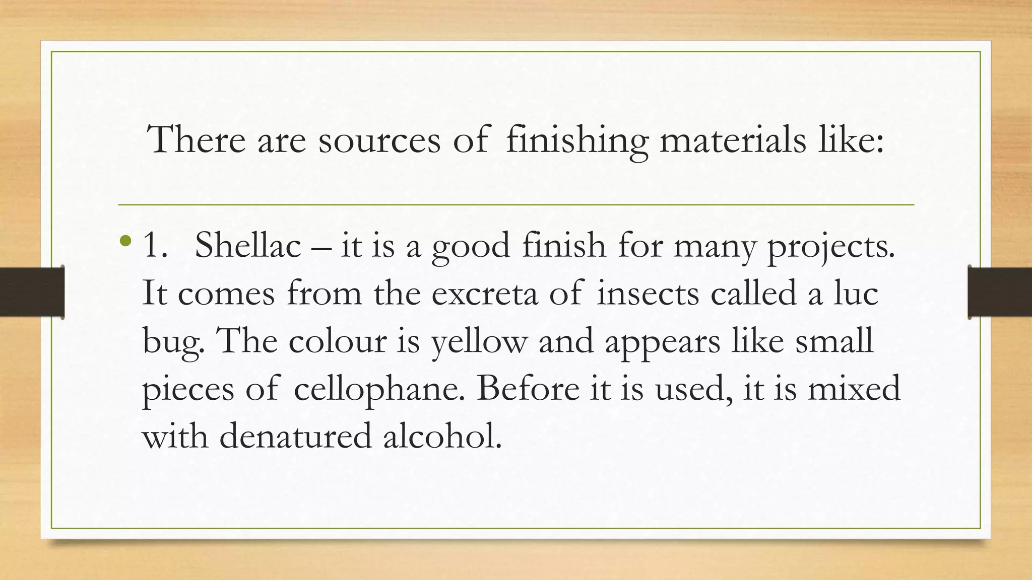 Types sources of innovative finishing materials | PPTX