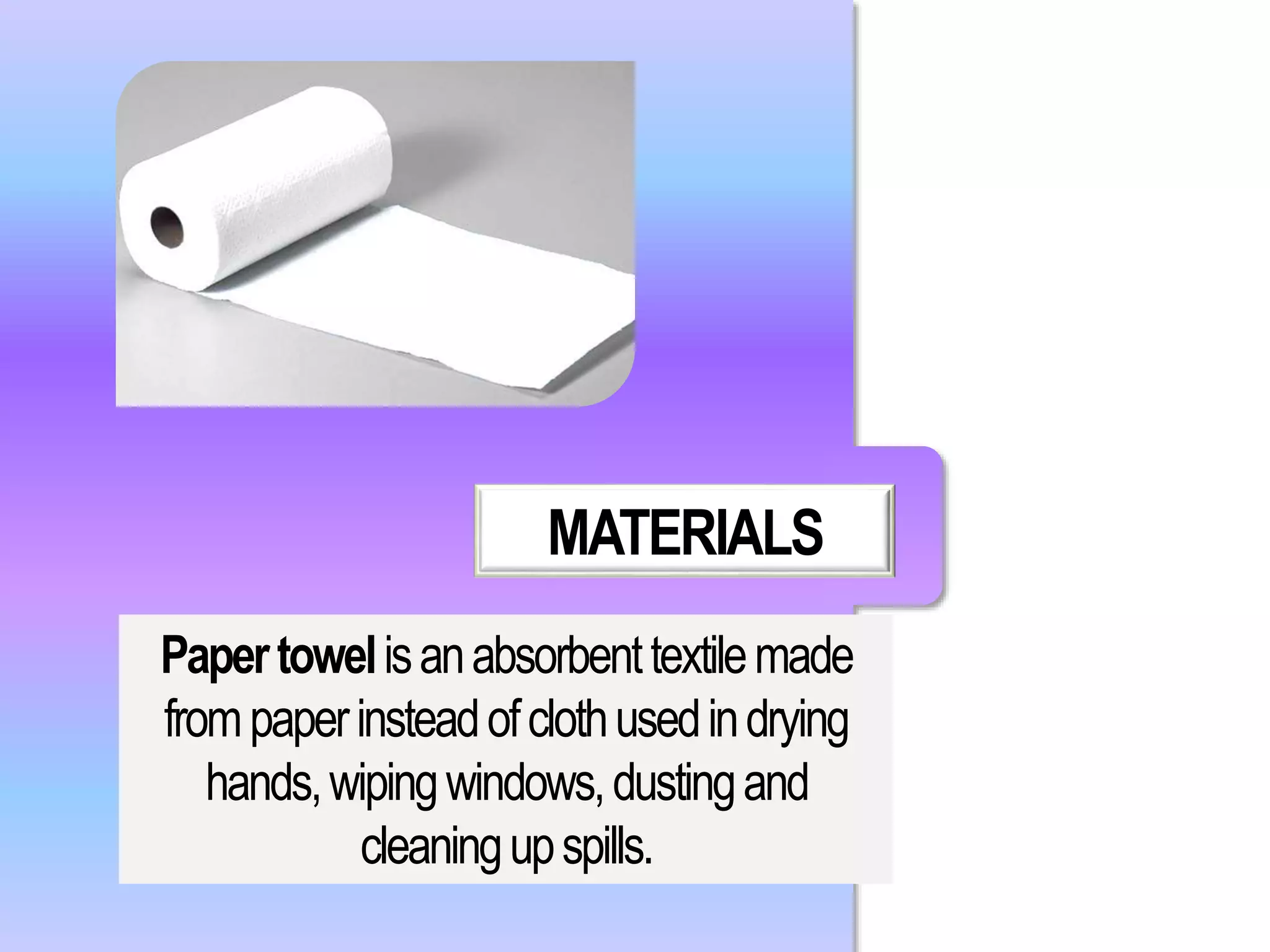 Cleaning tools, equipment and materials | PPTX