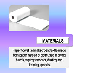 Cleaning tools, equipment and materials | PPTX