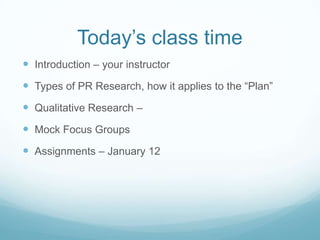 Types & Uses of PR Research | PPTX