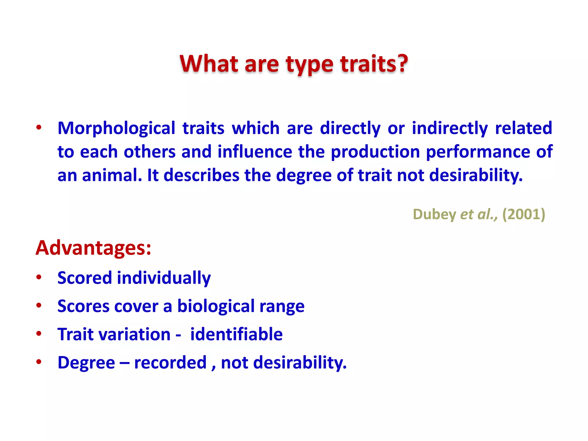Type Traits in Animal Genetics & Breeding Research | PPTX