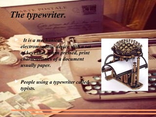 Typewriter manual and electronic. | ODP