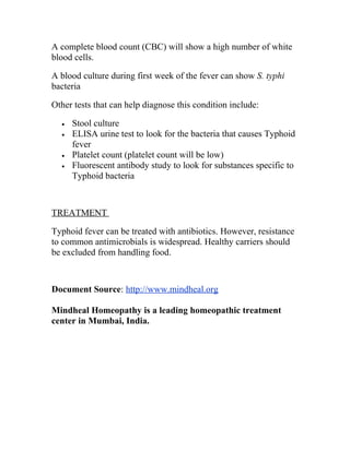 Effective treatment for Typhoid at Mindheal Homeopathy | DOC