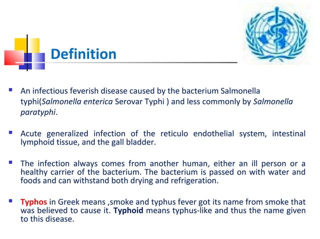 Typhoid | PPT | Infectious Diseases | Diseases and Conditions