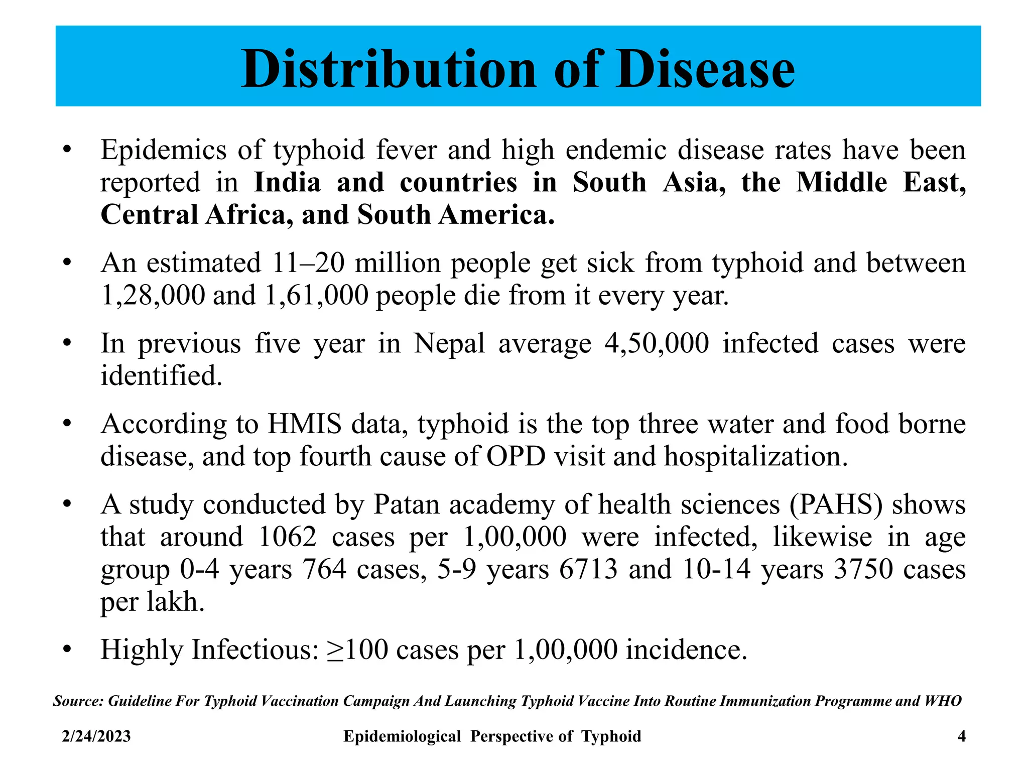 Epidemiological Perspective of Typhoid Fever | PPTX