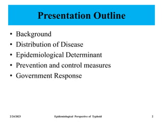 Epidemiological Perspective of Typhoid Fever | PPTX