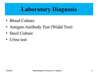 Epidemiological Perspective of Typhoid Fever | PPTX
